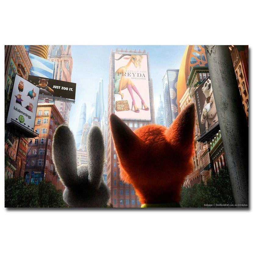 Zootopia Movie Poster Judy Hopps Nick Wilde 32x24
