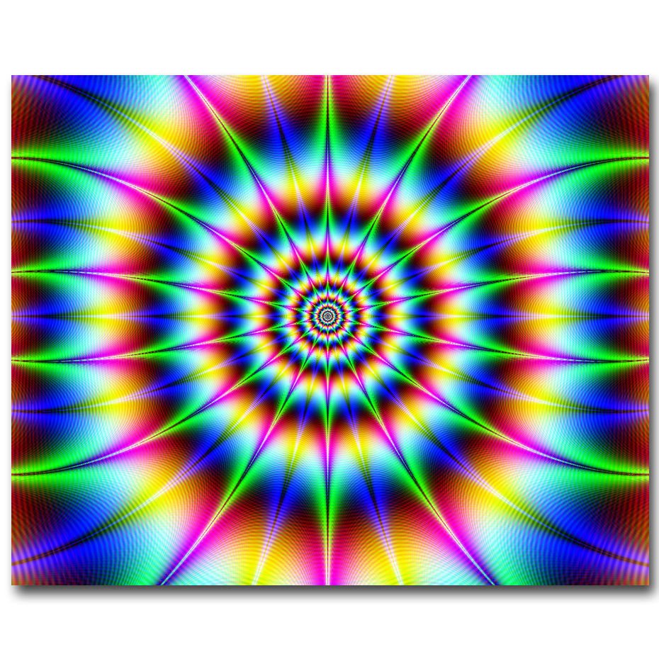 Trippy Fractal Explosion Abstract Art Poster 32x24