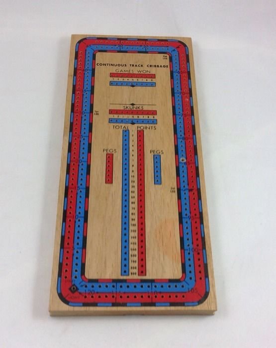 Vintage Continuous Track Cribbage Board