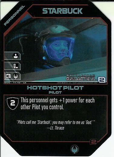 Battlestar Galactica CCG Starbuck / Hotshot Pilot - BSG-11/12 LE FOIL