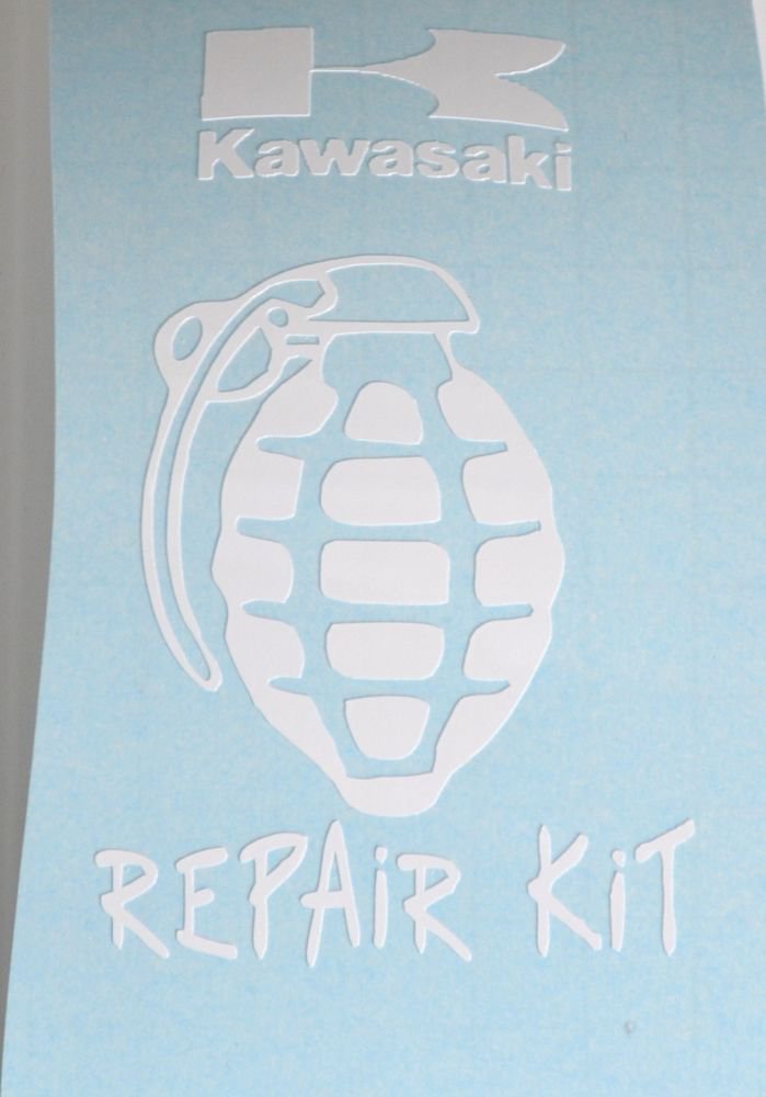 Kawasaki Repair Kit Vinyl Decal Window Sticker for Motorcycle, car or