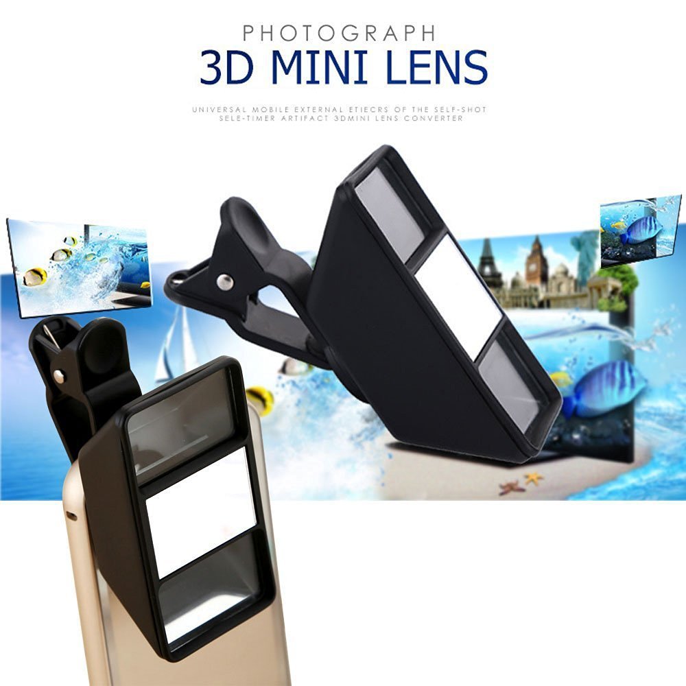 Creative 3D Mini Mobile Phone Camera Lens Stereo Vision Camera Lens for ...