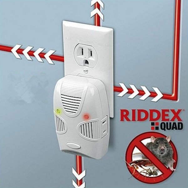 RIDDEX Quad Ultrasonic Electromagnetic Wave Mosquito Pest Repellent (EU ...