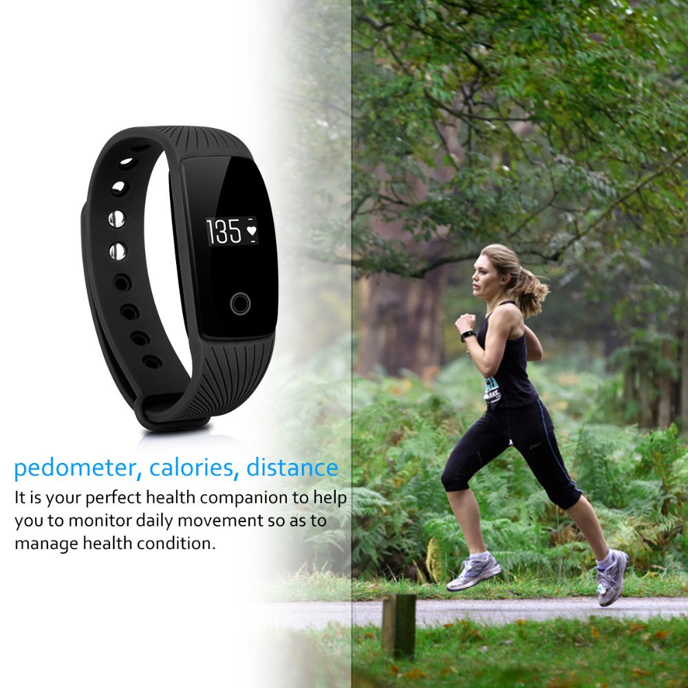 Smart Bracelet Fitness Tracker Heart Rate Monitor Pedometer Sleep ...