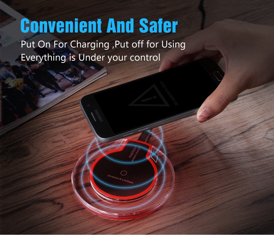 Universal Qi Wireless Mobile Phone Charge Adapter Dock iPhone 6 6S 7 ...