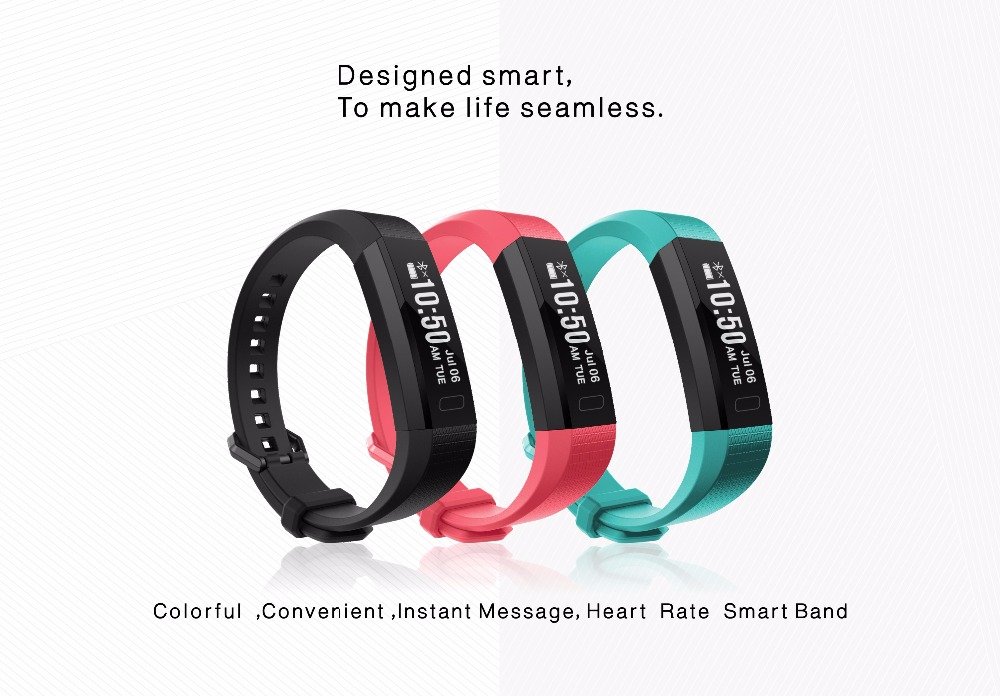 Dynamic Heart Rate Monitor Pedometer Waterproof Smart Wristband USB ...