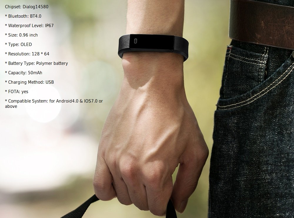 Dynamic Heart Rate Monitor Pedometer Waterproof Smart Wristband USB ...