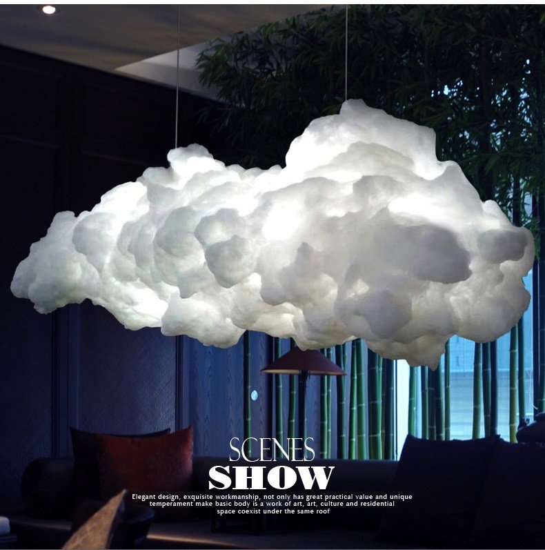 White Floating Cloud Light Fixture For Indoor Lighting Home Decoration ...