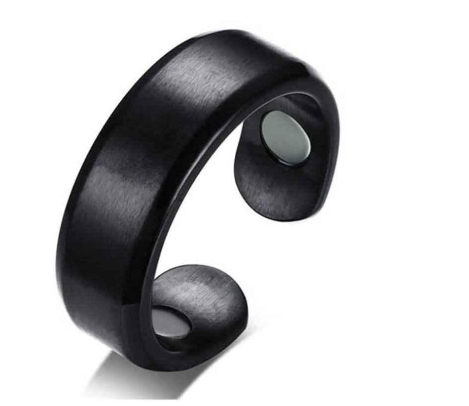Anti Snore Ring Magnetic Therapy Acupressure Ring - Black