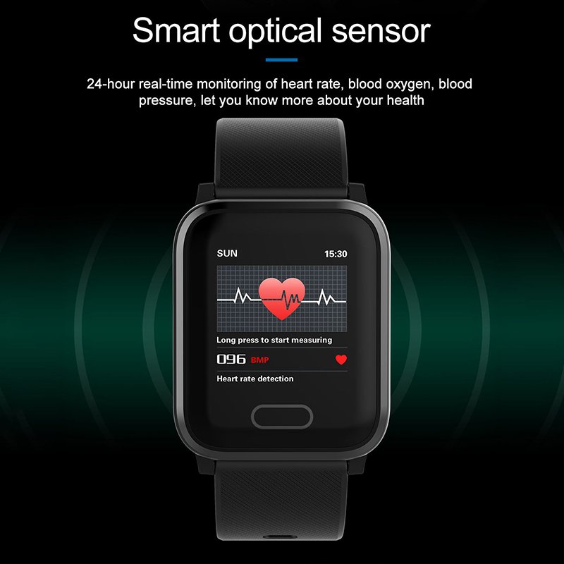 HI16 1.3" Sports Smart Watch heart rate/blood pressure/blood oxygen ...