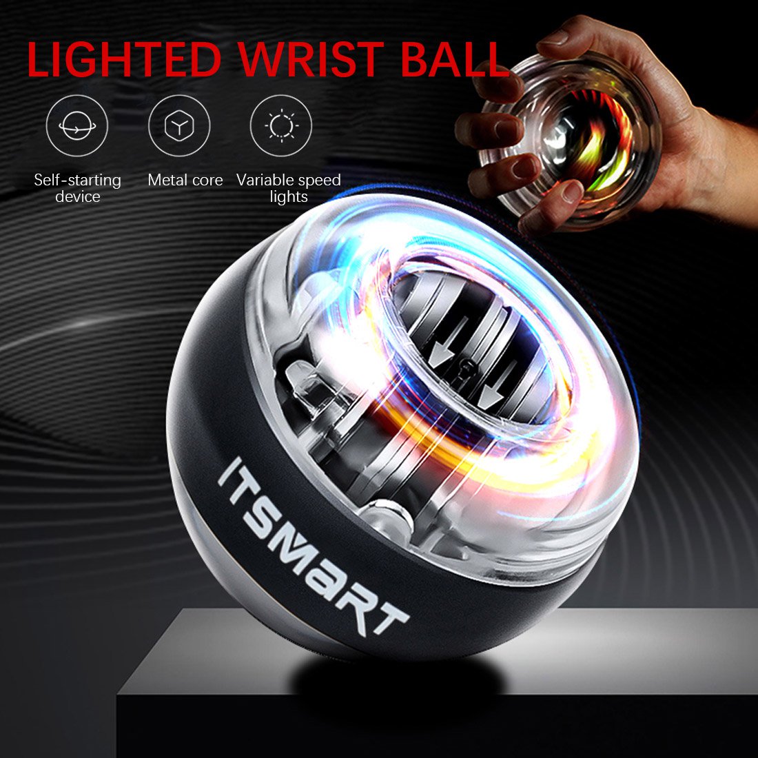 Power Ball Muscle Relax Strengthen Wrist With LED Lights