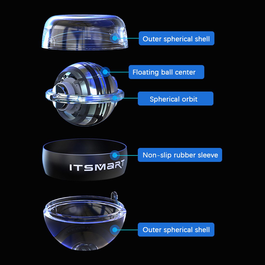 Power Ball Muscle Relax Strengthen Wrist With LED Lights