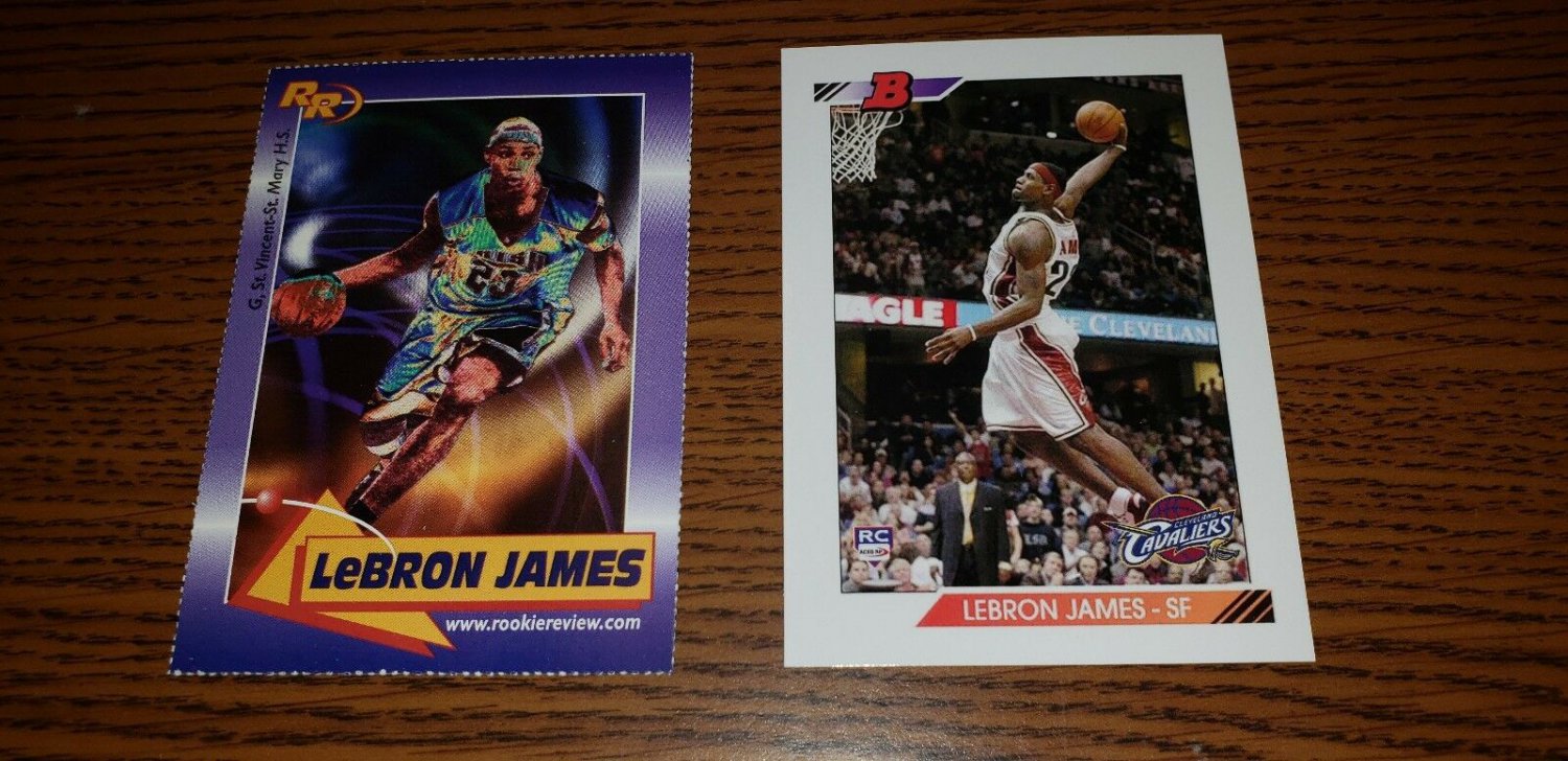 2003 LEBRON JAMES ROOKIE REVIEW BASKETBALL CARD+BONUS FREE LEBRON CARD