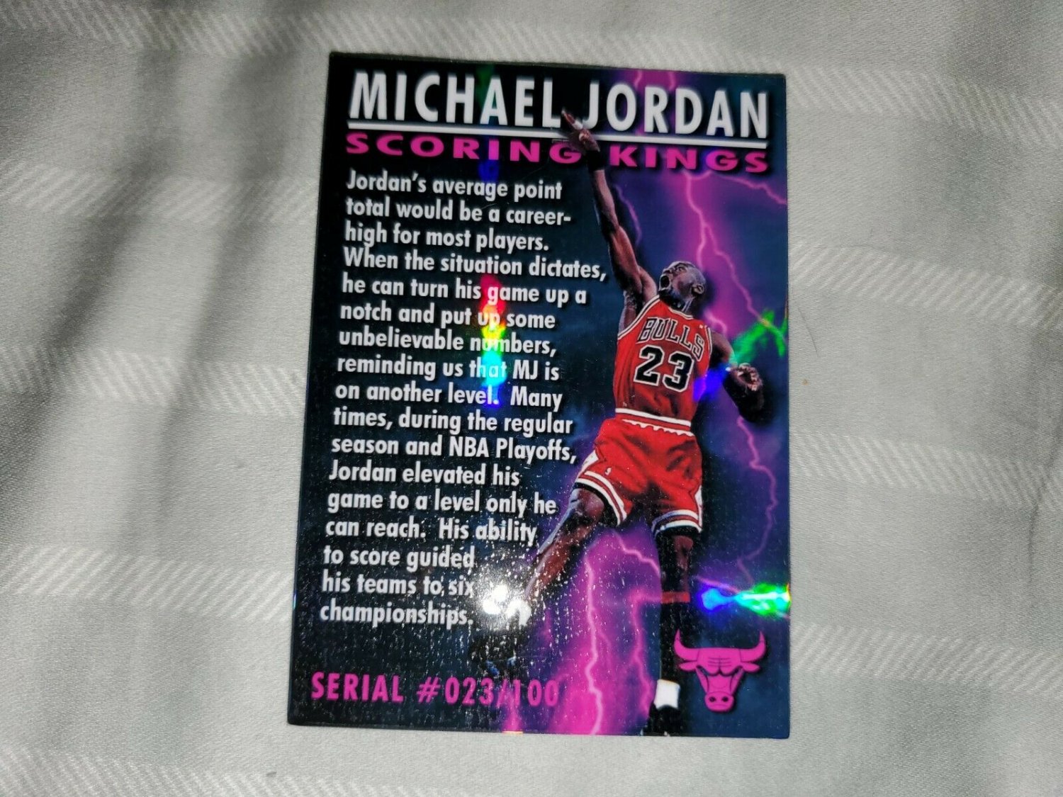 2021 MICHAEL JORDAN 3D LENTICULAR SCORING KINGS BASKETBALL CARD SERIAL ...
