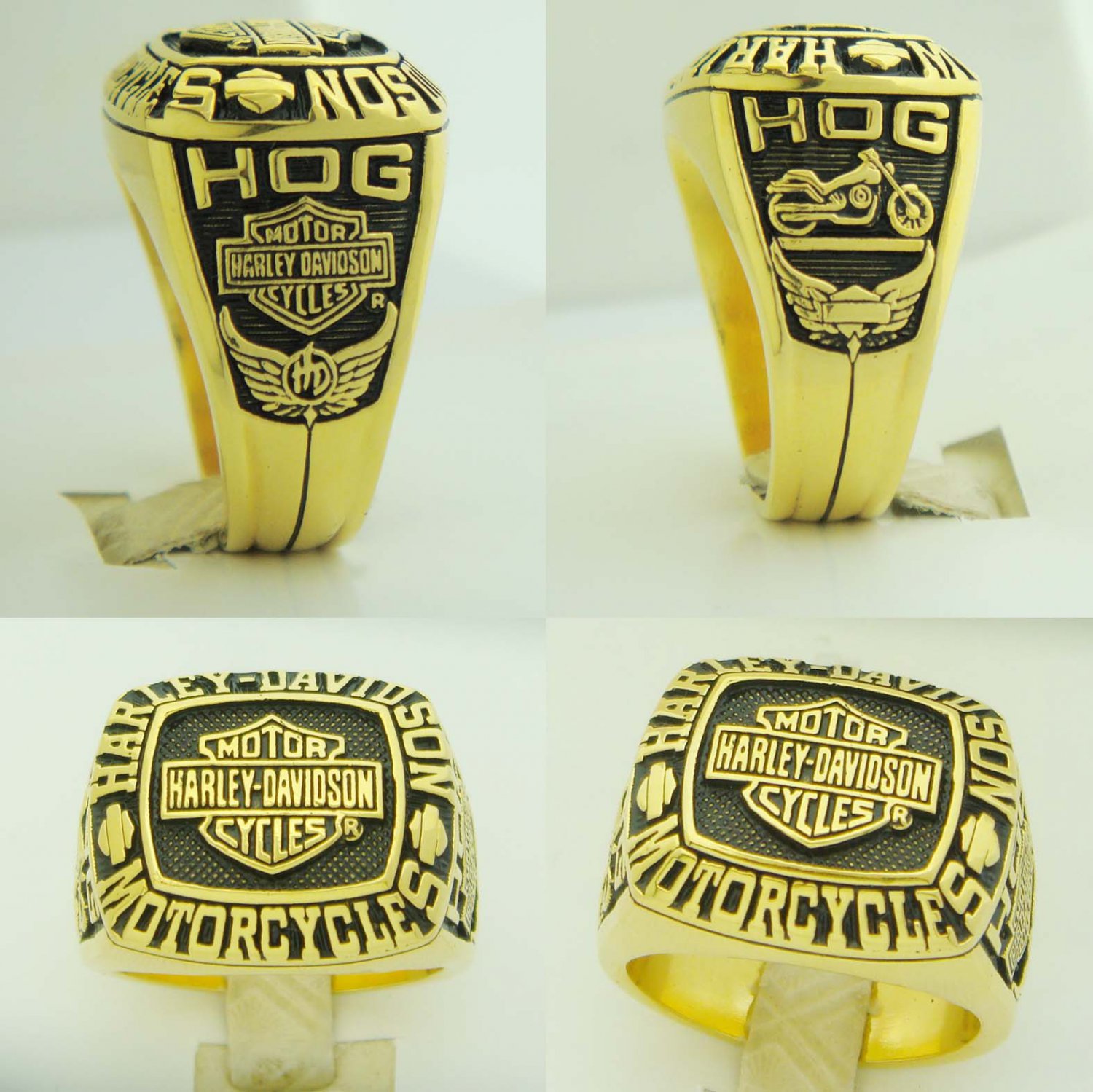 HARLEY DAVIDSON HOG Ring Gold Plated 18K Size 12 New