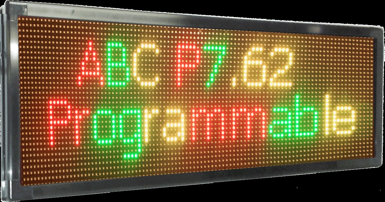 6"x87" Red Green Yellow 7.62mm Indoor Scrolling Programmable LED Sign
