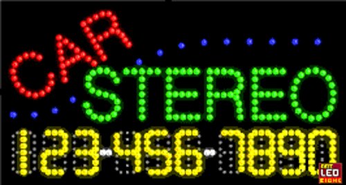 17" x 31" Custom Animated Car Stereo LED Sign with Phone