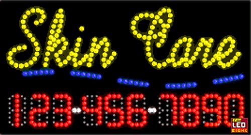 17" x 31" Custom Animated Skin Care LED Sign with Phone