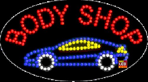 15" x 27" Animated Body Shop LED Sign