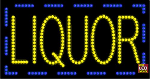 17" x 31" Animated Liquor LED Sign with Border