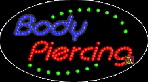 15" x 27" Animated Body Piercing LED Sign