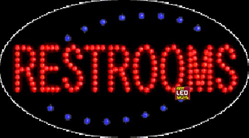 15" x 27" Animated Restrooms LED Sign