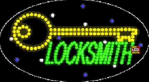 15" x 27" Animated Locksmith LED Sign with Logo