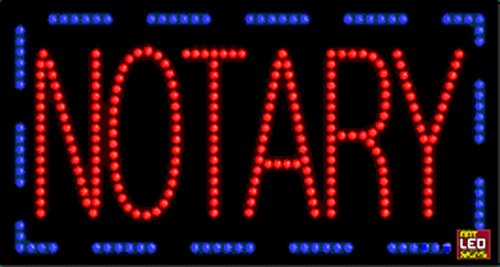 17" x 31" Animated Notary LED Sign with Border