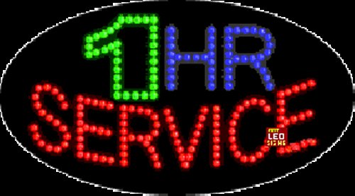 15" x 27" Animated 1 Hour Service LED Sign