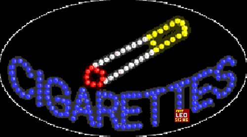15" x 27" Animated Cigarettes LED Sign