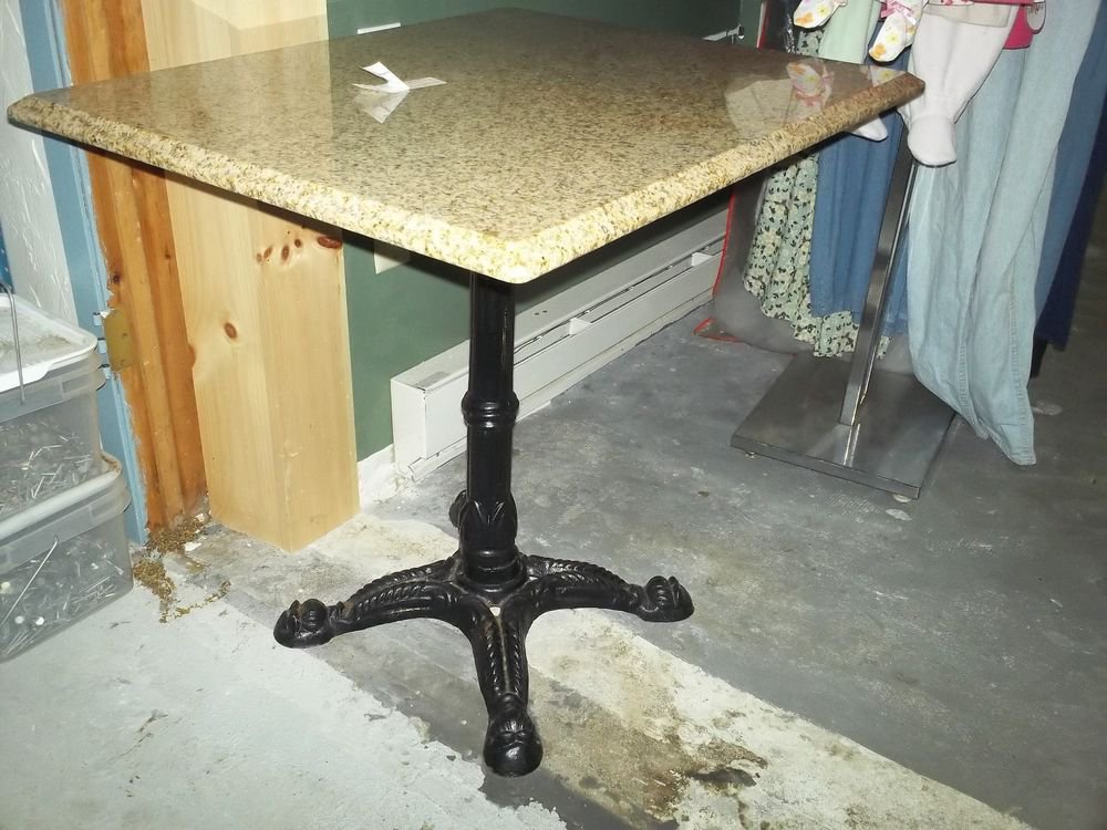 Small Granite Table W/Iron Base