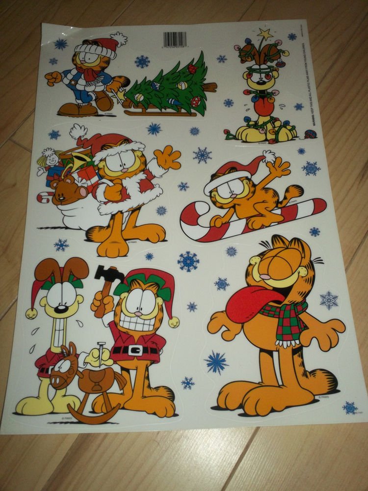 Garfield Christmas Window Clings