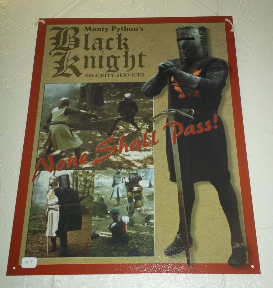 Monty Python Black Knight Security Services None Shall Pass Metal Tin ...