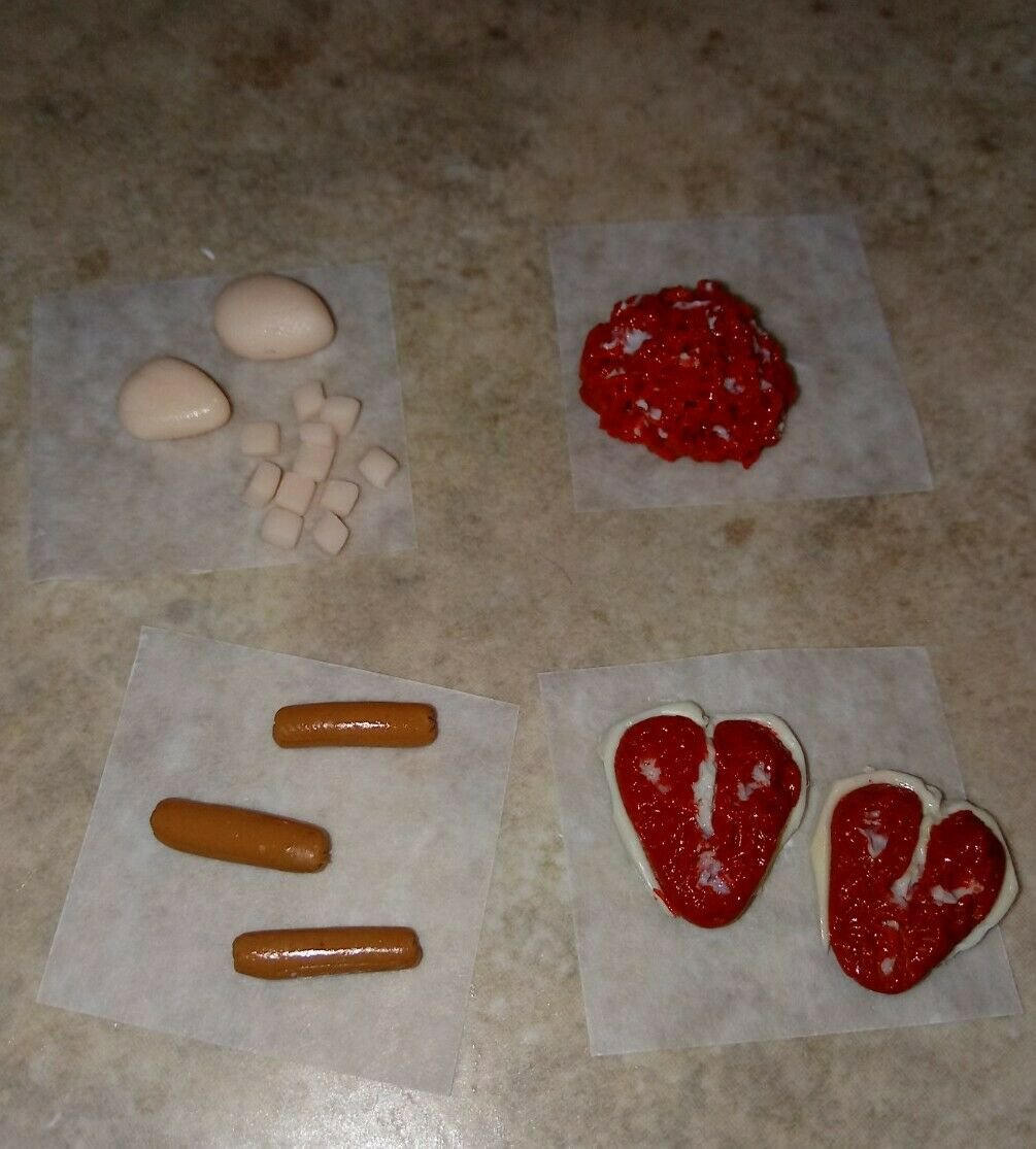 Meat Set Clay Food Chicken Hamburger Hot Dog Steak
