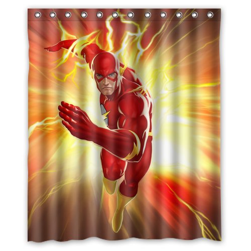 The Flash Marvel DC Superhero Hollywood Design Shower Curtain 2 Size ...