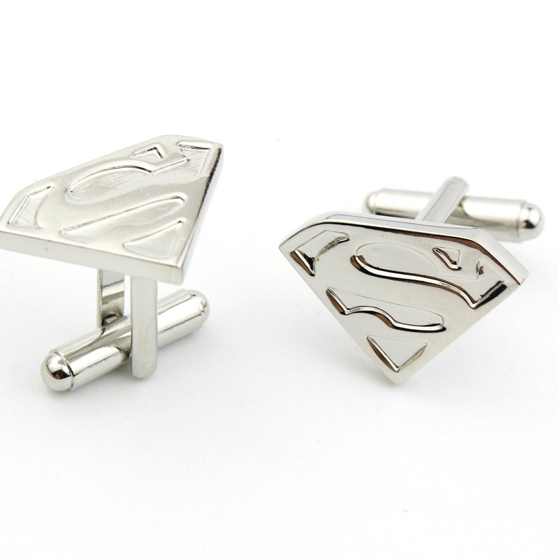 Superman S logo Enamel Cufflinks Marvel DC Superhero Pair / Set