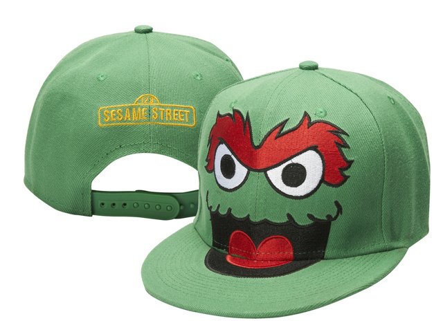Oscar The Grouch Baseball Cap hat Snapback Sesame Street Adult Green -NEW