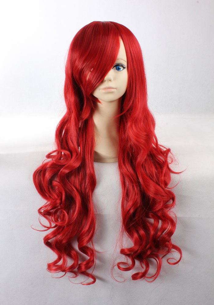 Long Red Ariel Little Mermaid Wig With Waves Adult Costume Accessory