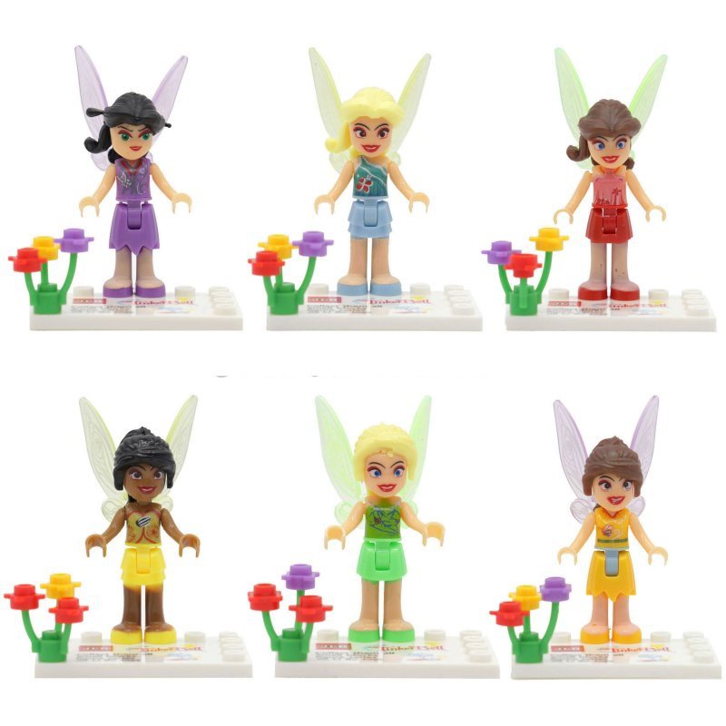 TINKERBELL FAIRIES 6pc Mini Figures Building Blocks Minifigures Block ...