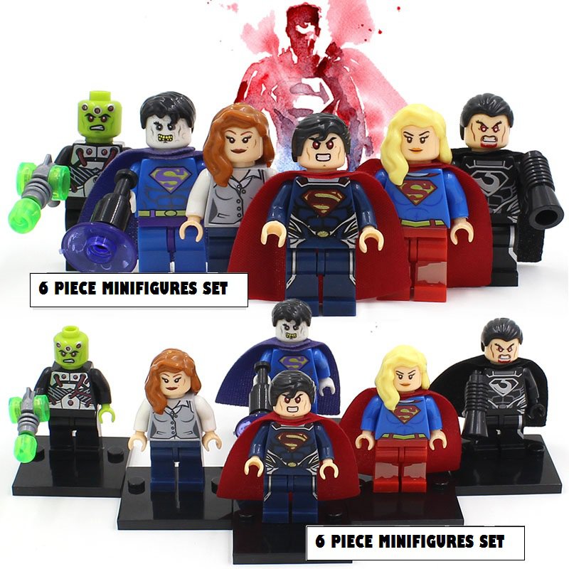 Superman Justice DC Marvel 6pc Mini Figures Building Blocks Minifigures ...