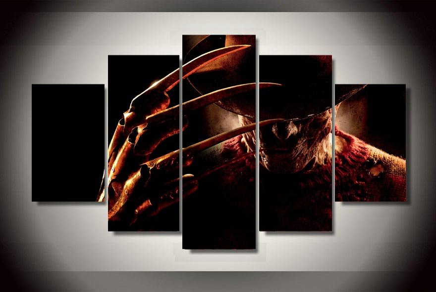 Freddy Krueger Elm Street Horror 5pc Wall Decor Framed Oil Painting ...
