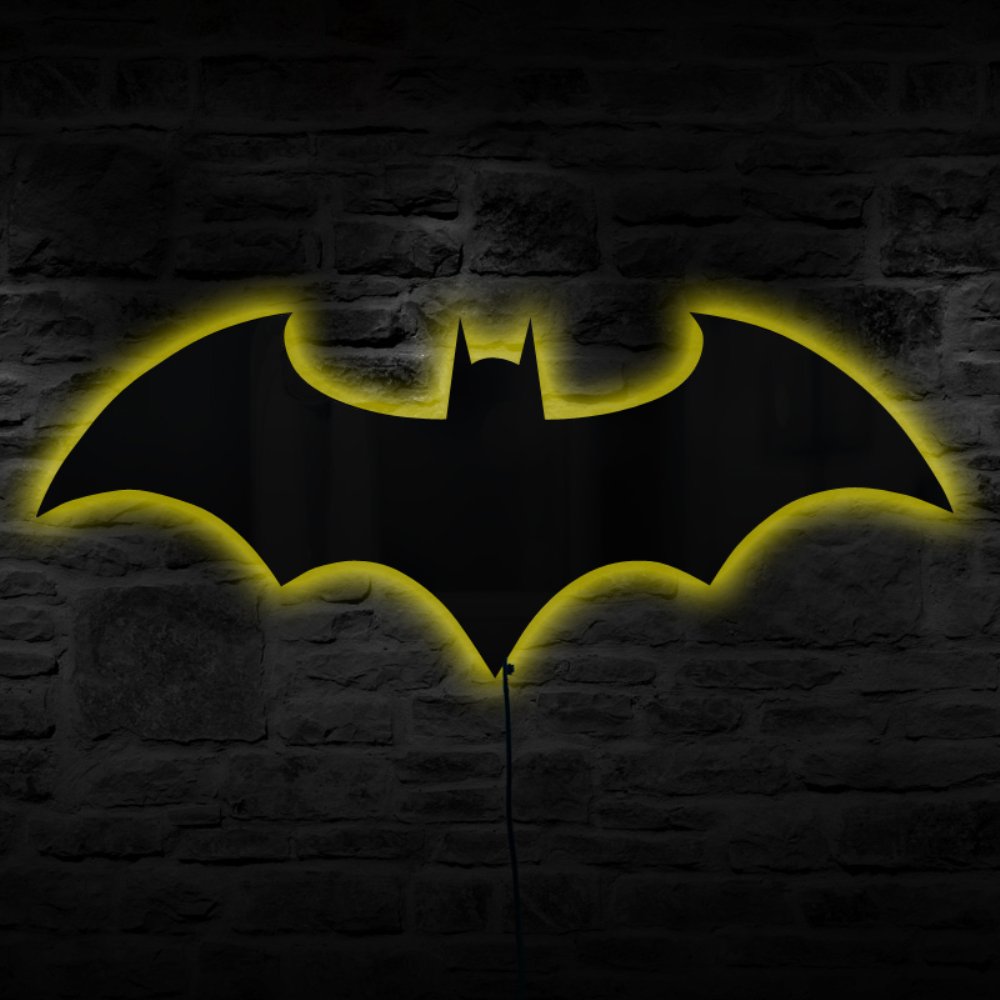 Batman Logo Gadget Mirror and Remote Controlled LED Wall Light Superhero