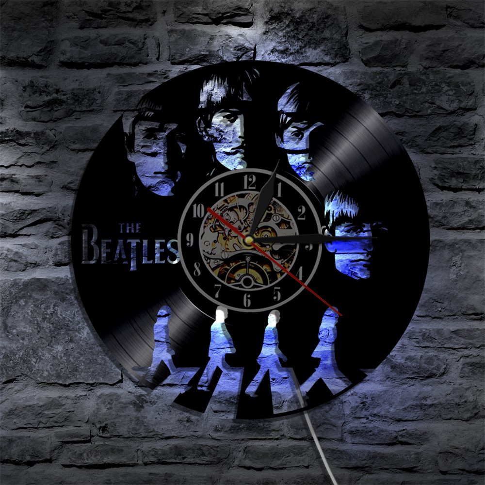 The Beatles Music Artists Band vintage vinyl record theme wall clock ...
