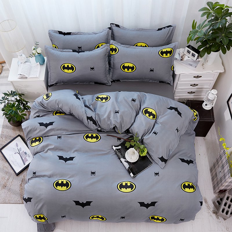 Batman Character Superhero Kids Bedding Set - QUEEN 4pcs SUPER SALE