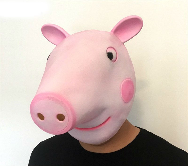 Peppa Pig Latex Mask Adult Halloween Cosplay Cartoon New
