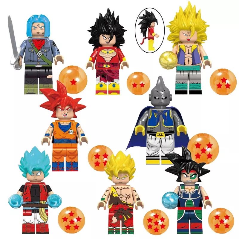 Dragon Ball Z 8pcs Goku Son Vegeta LEGO minifigures set