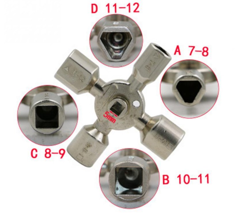 10 In 1 Multifunction Cross Switch Key Wrench Alloy Universal Square ...