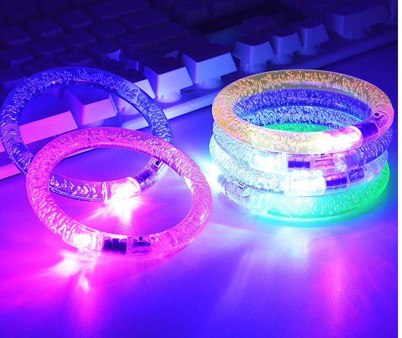 Light up Bracelet Acrylic Flash LED Light Emitting Electronic Bracelet