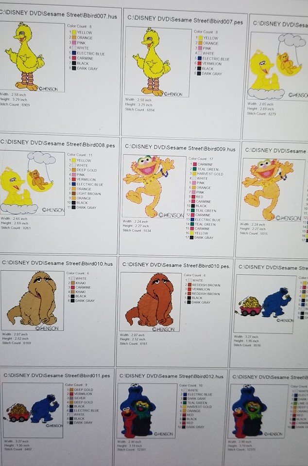 Sesame Street Embroidery Designs