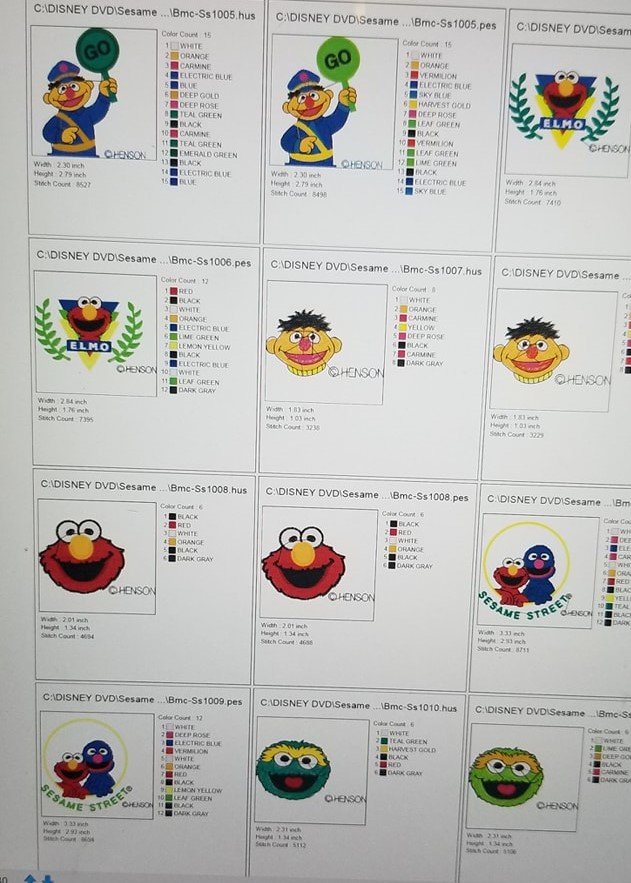 Sesame Street Embroidery Designs